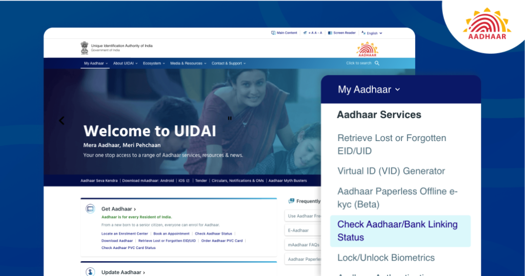 Check Aadhaar Linking Status with Bank Online & Offline