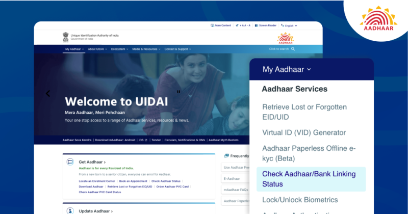 Check Aadhaar Linking Status with Bank Online & Offline