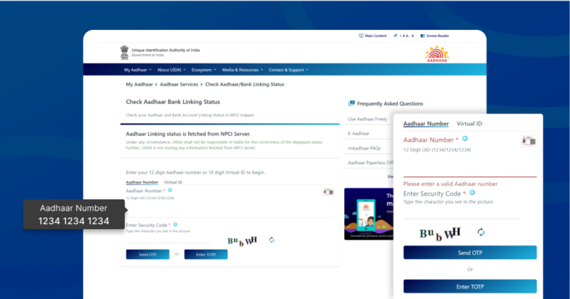 Check Aadhaar Linking Status with Bank Online & Offline
