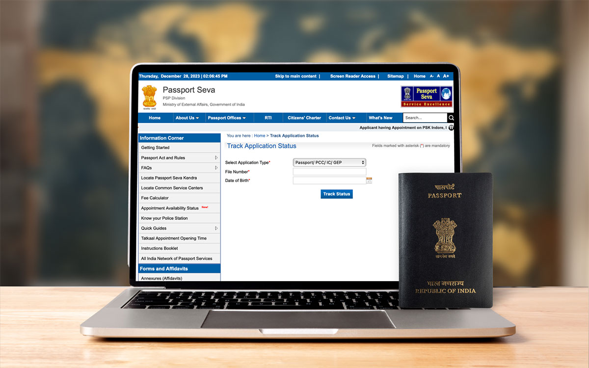 Passport Dispatch Status Tracking via Speed Post, Number