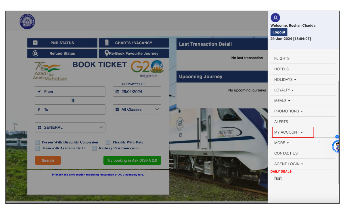 How To Link Aadhaar To Irctc Account To Book E Tickets